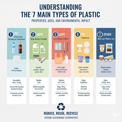 7 Main Types of Plastic: Properties, Uses & Impact
